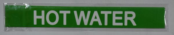 HOT WATER SIGN (STICKER ) GREEN
