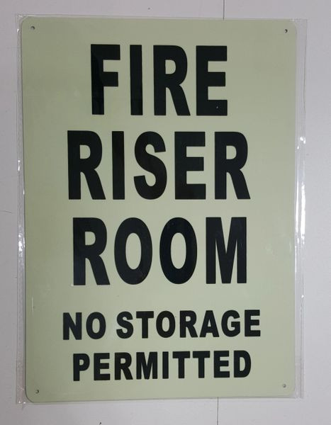 FIRE RISER ROOM NO STORAGE PERMITTED SIGN