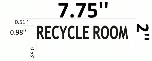 RECYCLE ROOM SIGN PURE WHITE BACKGROUND