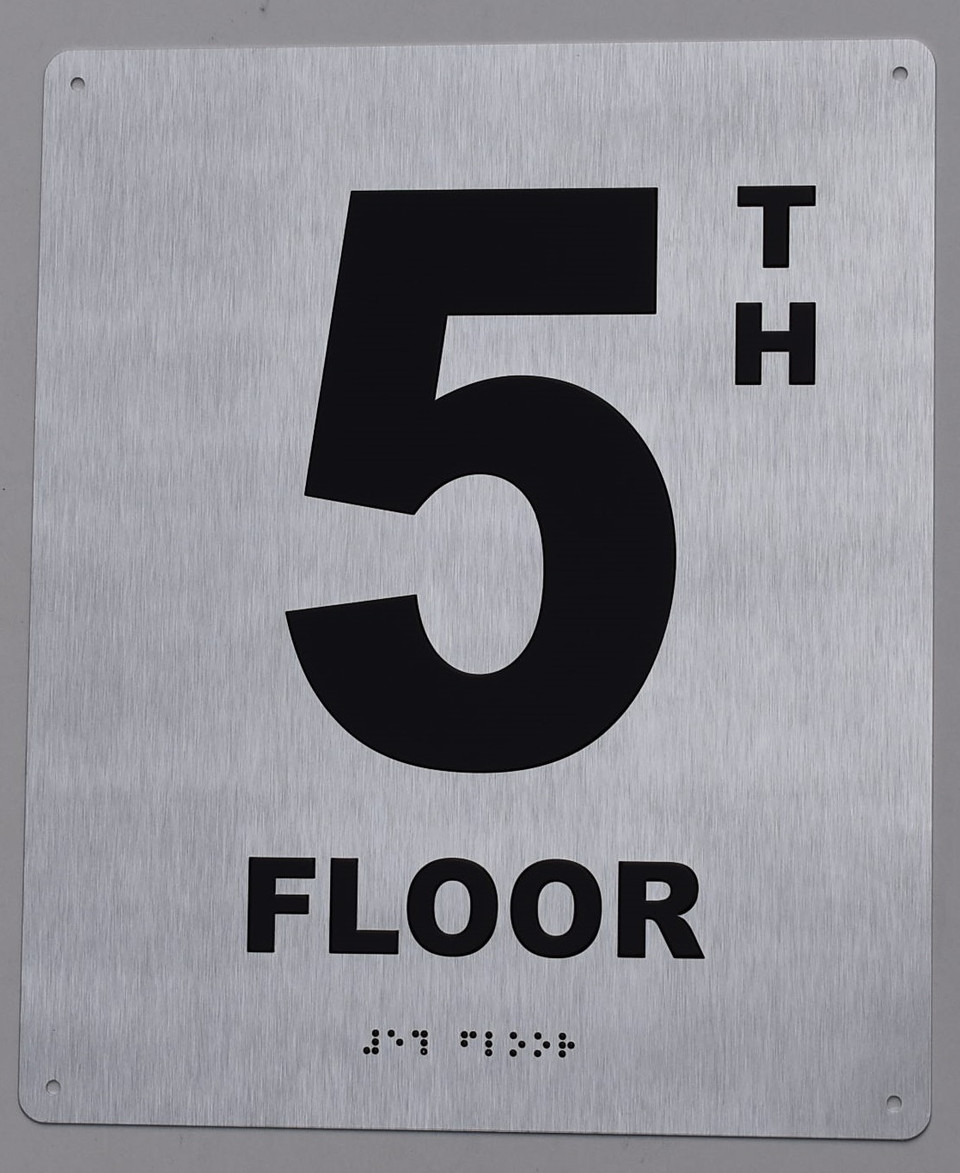 5TH Floor Sign -Tactile Signs Tactile Signs Floor Number Sign -Tactile ...