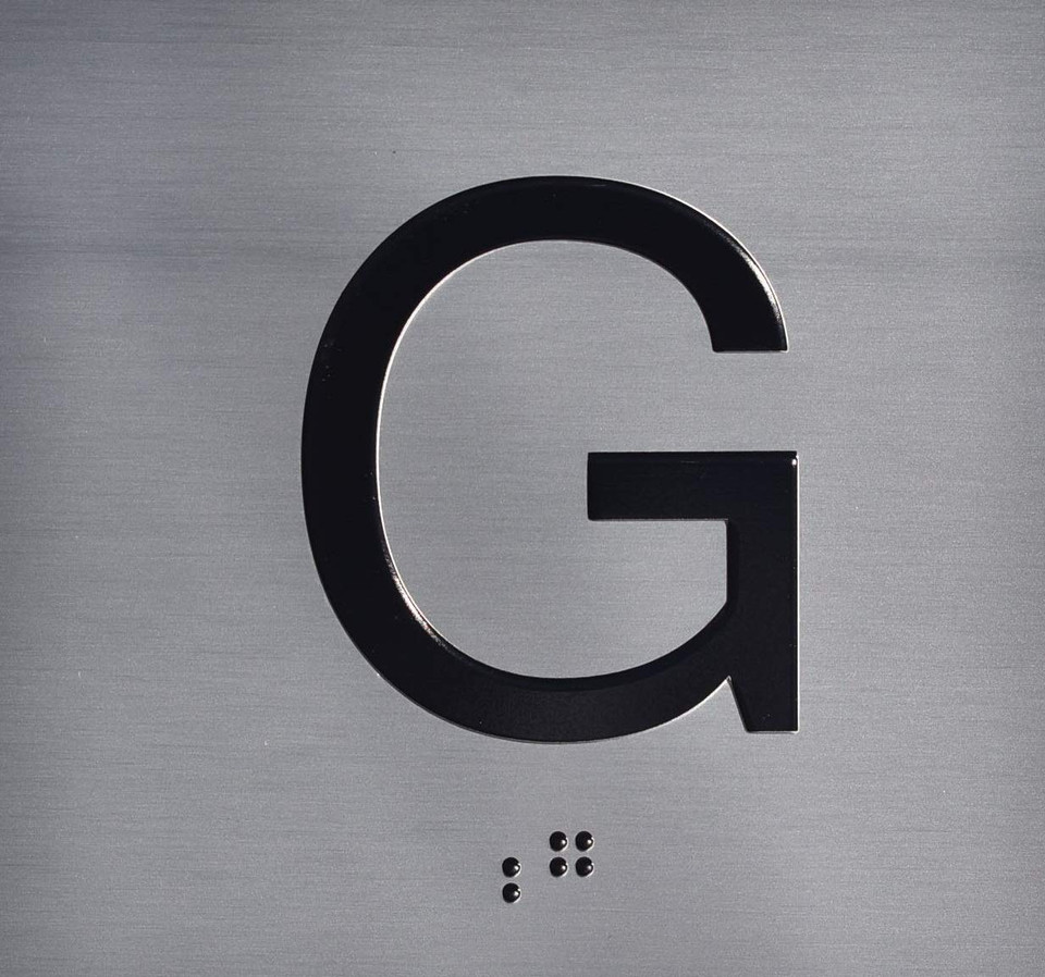 Ground Elevator Jamb (G) Plate Sign (Lobby Elevator JAMB) with Braille ...