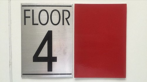 FLOOR NUMBER FOUR 4 SIGN -Delicato line