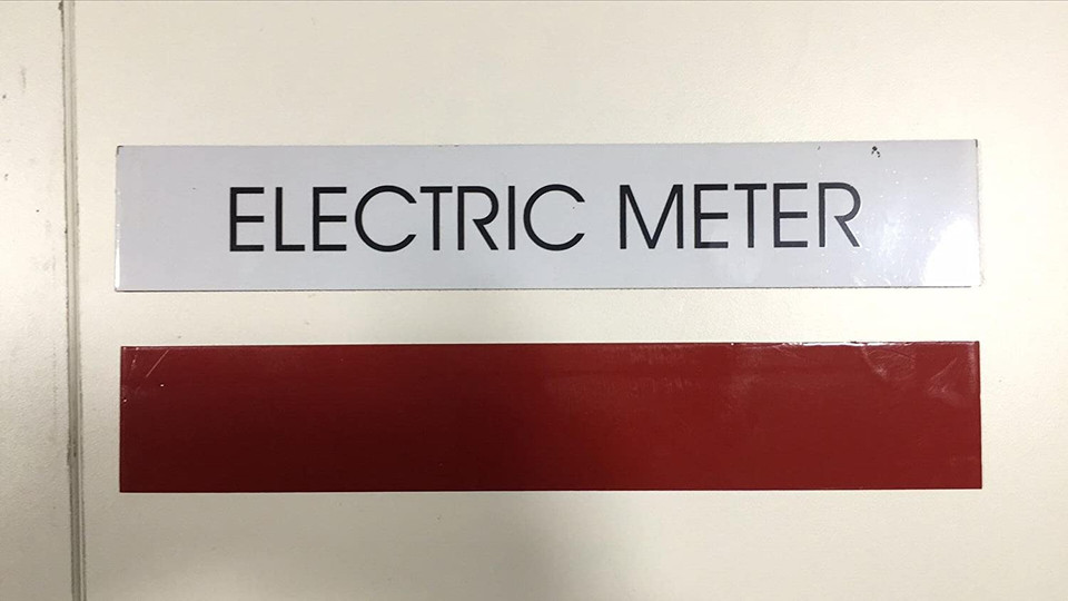 ELECTRIC METER SIGN (WHITE,)