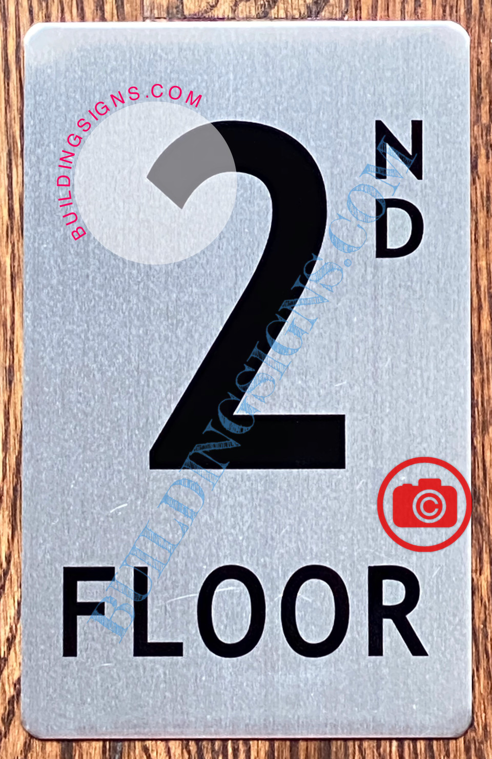 2ND FLOOR SIGN- SILVER (ALUMINUM SIGNS 8x5) - HPD-SIGNS.COM