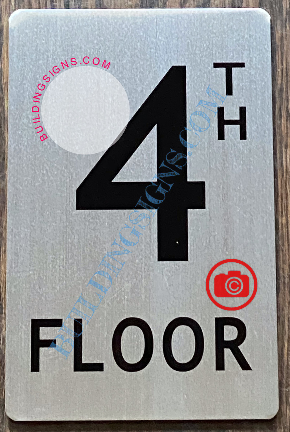 4TH FLOOR SIGN- SILVER (ALUMINUM SIGNS 8x5) - HPD-SIGNS.COM