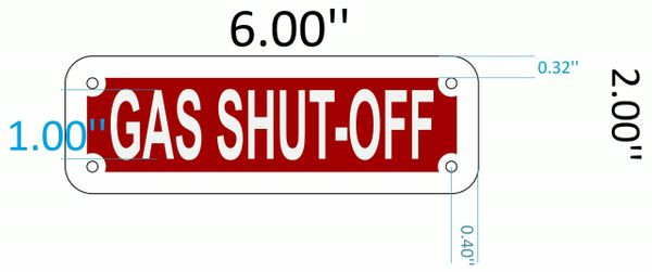 GAS SHUT-OFF SIGN- REFLECTIVE !!! (RED,ALUMINUM SIGNS)