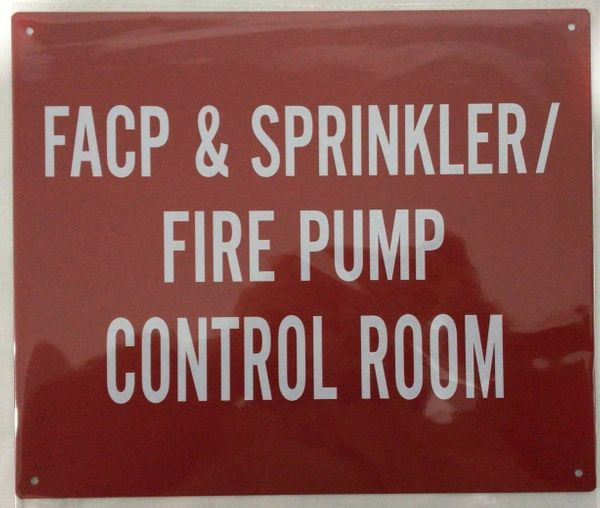 FACP & SPRINKLER FIRE PUMP CONTROL ROOM SIGN
