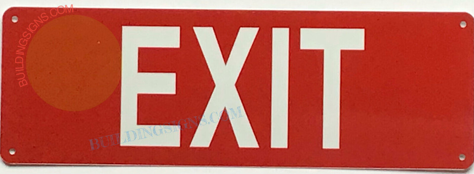 EXIT SIGN -RED-(4x12,RED,ALUMINUM) - HPD-SIGNS.COM