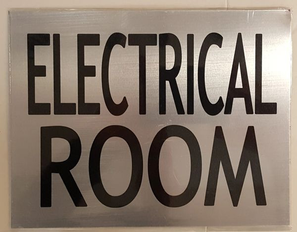 ELECTRICAL ROOM SIGN BRUSHED ALUMINUM (ALUMINUM SIGNS)