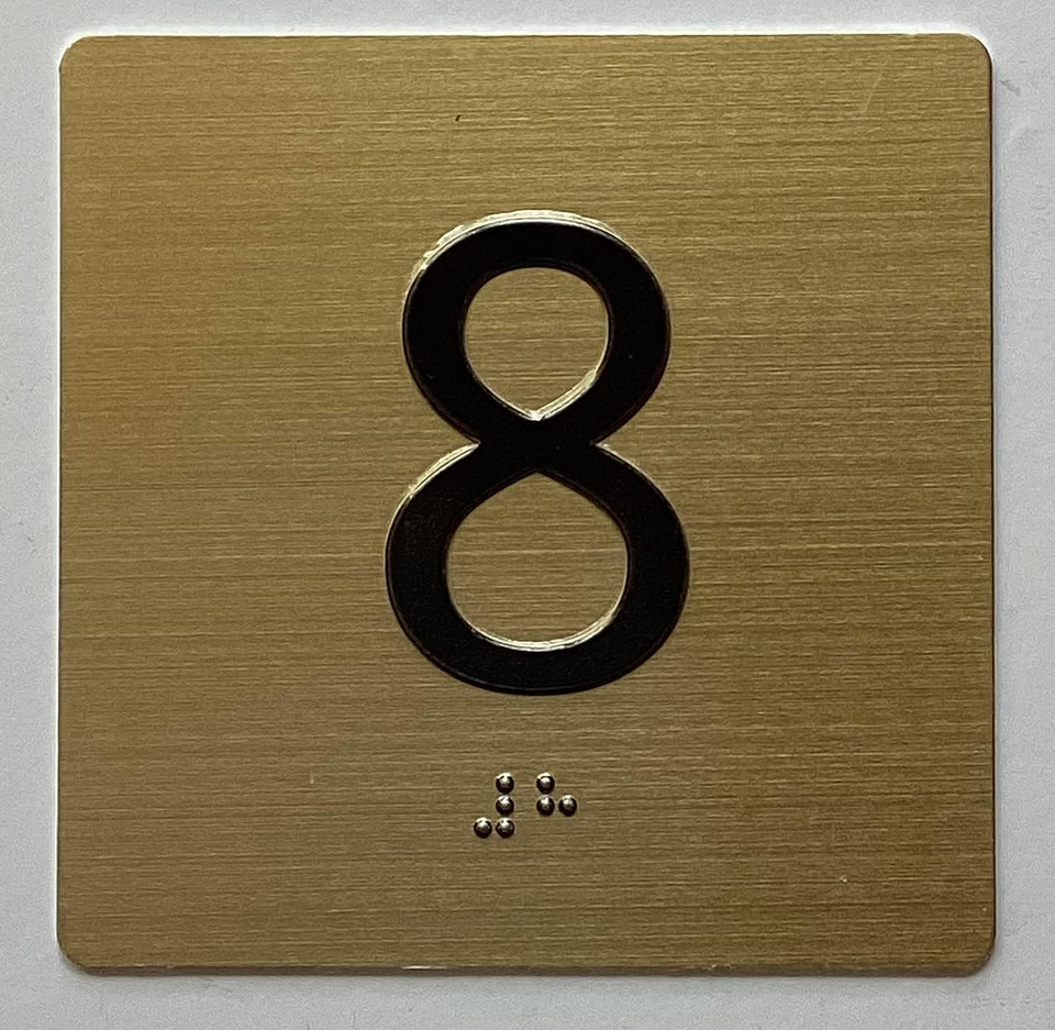 8TH FLOOR Elevator Jamb Plate sign With Braille and raised number ...