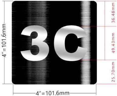 Apartment number 3C sign - UNIT NUMBER 3C SIGN/SUITE 3C SIGN (BLACK ...