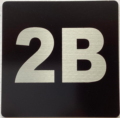 Apartment number 2B sign - UNIT NUMBER 2B SIGN/SUITE 2B SIGN (BLACK ...