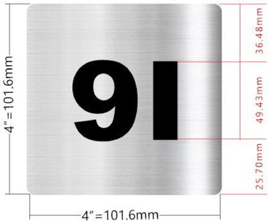 Apartment number 9I sign - UNIT NUMBER 9I SIGN (SILVER, SIZE 4x4 inch ...