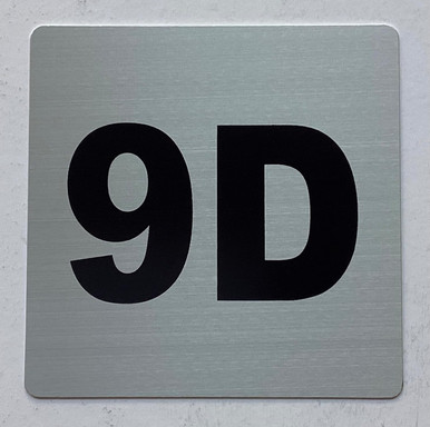 Apartment number 9D sign - UNIT NUMBER 9D SIGN (SILVER, SIZE 4x4 inch ...