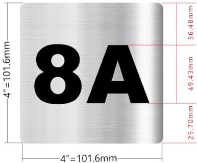 Apartment number 8A sign - UNIT NUMBER 8A SIGN (SILVER, SIZE 4x4 inch ...