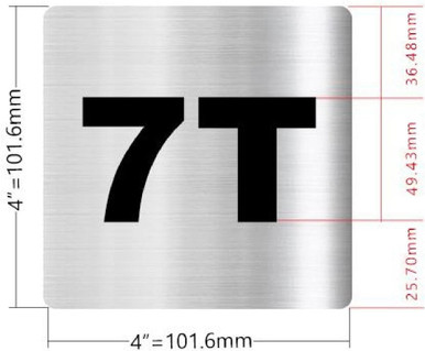 Apartment number 7T sign - UNIT NUMBER 7T SIGN (SILVER, SIZE 4x4 inch ...