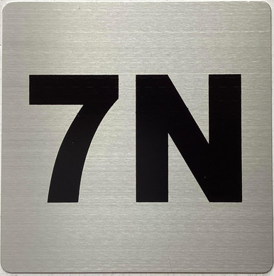 Apartment number 7N sign - UNIT NUMBER 7N SIGN (SILVER, SIZE 4x4 inch ...