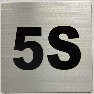 Apartment number 5S sign - UNIT NUMBER 5S SIGN (SILVER, SIZE 4x4 inch ...