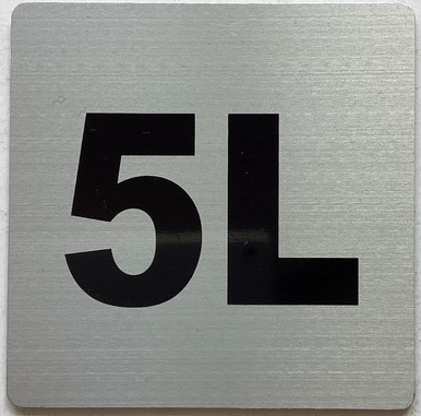 Apartment number 5L sign - UNIT NUMBER 5L SIGN (SILVER, SIZE 4x4 inch ...