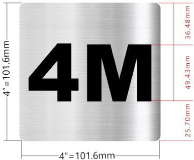 Apartment number 4M sign - UNIT NUMBER 4M SIGN (SILVER, SIZE 4x4 inch ...