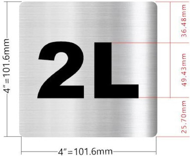 Apartment number 2L sign - UNIT NUMBER 2L SIGN (SILVER, SIZE 4x4 inch ...