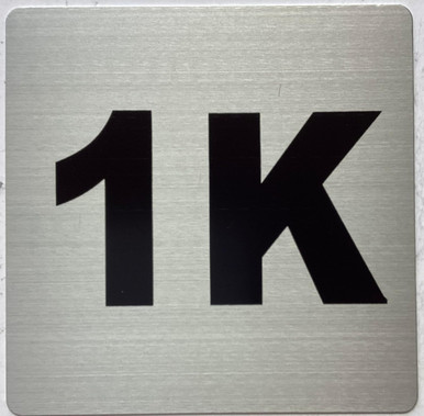 An Apartment number 1K sign - UNIT NUMBER 1K SIGN (SILVER, SIZE 4x4 ...