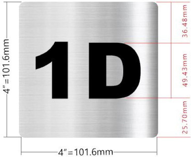 Apartment number 1D sign - UNIT NUMBER 1D SIGN (SILVER, SIZE 4x4 inch ...