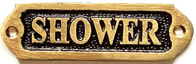 BRASS/BLACK SHOWER DOOR SIGN (BLACK/BRASS, 3.75 X 1.25 INCH) REF24818 ...