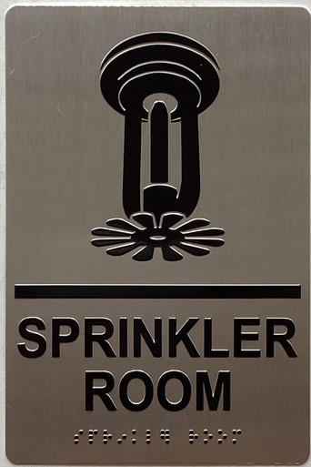 SPRINKLER ROOM SIGN Raised letters, Raised Image & Grade 2 Braille ...