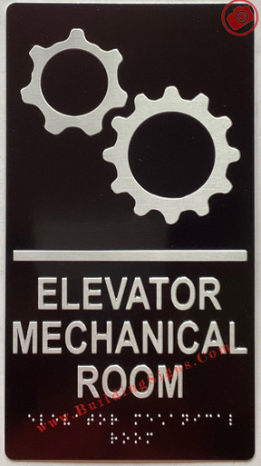 ELEVATOR MECHANICAL ROOM SIGN Raised letters & Grade 2 Braille ...
