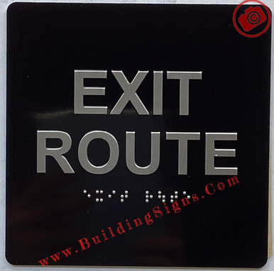 EXIT RAMP sign Raised letters & Grade 2 Braille - Includes Red Adhesive ...
