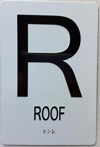 ROOF FLOOR NUMBER SIGN with Raised letters/Image & Grade 2 Braille ...