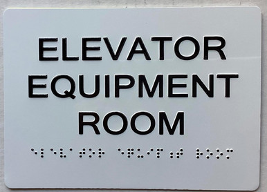 ELEVATOR EQUIPMENT ROOM sign with Raised letters/Image & Grade 2 ...