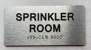 SPRINKLER ROOM sign with Raised letters/Image & Grade 2 Braille ...
