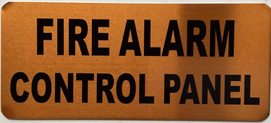 FIRE ALARM CONTROL PANEL SIGN (Gold color, aluminium, Size 3.5X8 inch ...