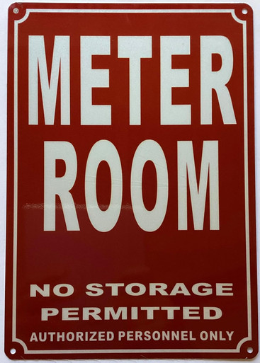 METER ROOM SIGN (REFLECTIVE, Red, ALUMINIUM,7X10 INCH,RUST FREE ...