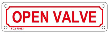 OPEN VALVE Sign