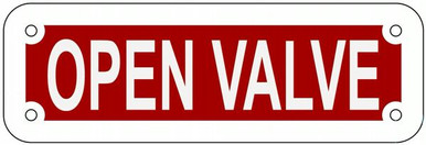 OPEN VALVE Sign