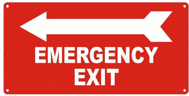 EMERGENCY EXIT LEFT Sign