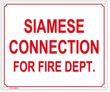 SIAMESE CONNECTION FOR FIRE DEPARTMENT Sign
