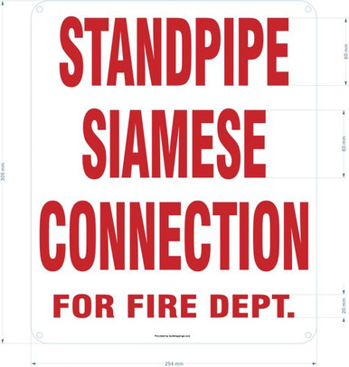 STANDPIPE SIAMESE CONNECTION FOR FIRE DEPARTMENT SIGN