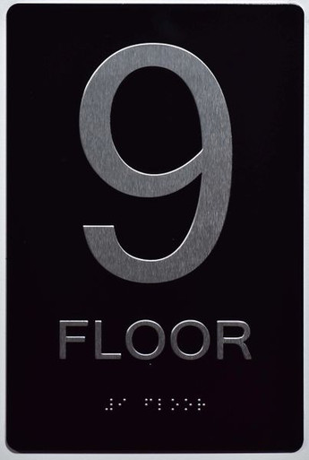 9th FLOOR SIGN ADA -Tactile Signs