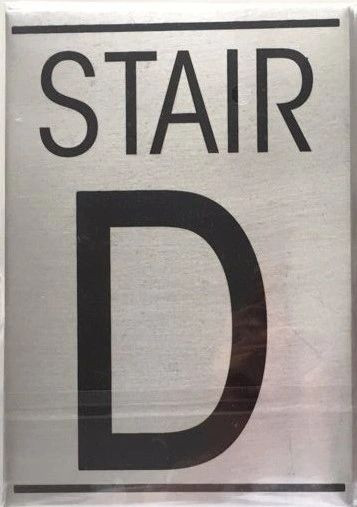 FLOOR NUMBER Sign - STAIR D Sign