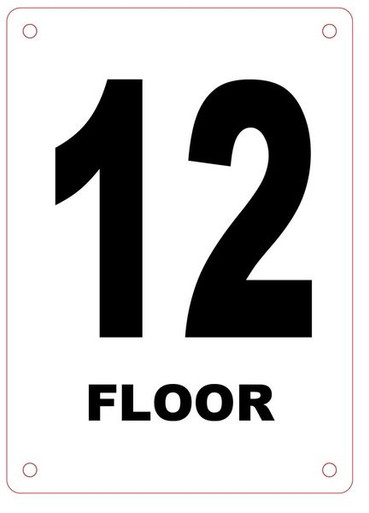 FLOOR NUMBER TWELVE (12) Sign