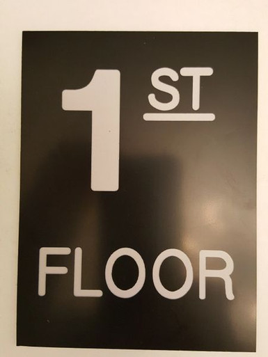 Floor number one (1) Sign Engraved Plastic (FLOOR Sign.)