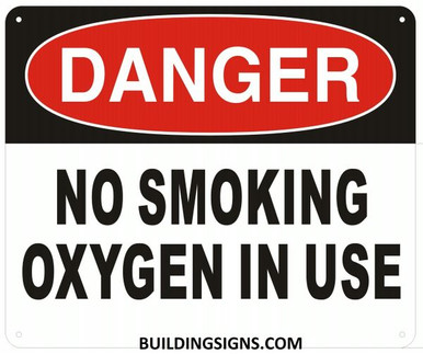 DANGER NO SMOKING OXYGEN IN USE SignWB