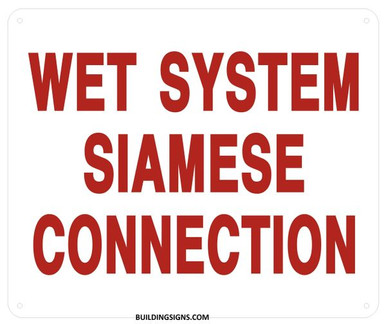 WET SYSTEM SIAMESE CONNECTION Sign