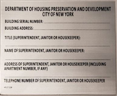 HPD Serial Number Signage HMC §27-2104