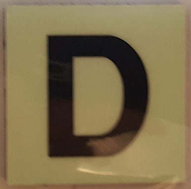 PHOTOLUMINESCENT DOOR IDENTIFICATION NUMBER D Sign/ GLOW IN THE DARK ...