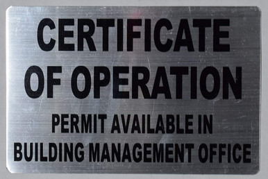 Certificate of Operation - Permit Available in Building Management ...